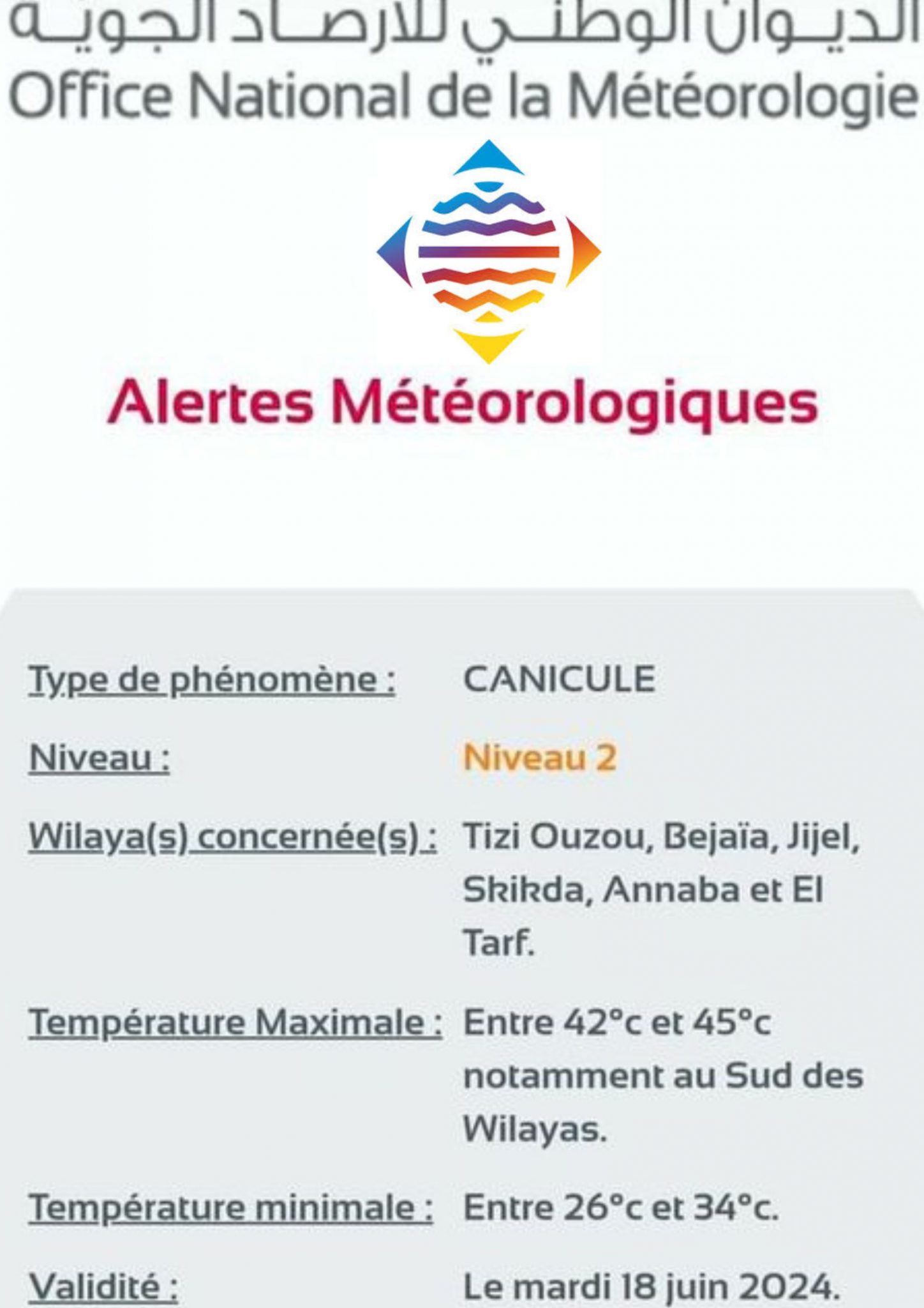 Météo Algérie - Demain 18 juin : vague de chaleur intense dans 6 ...
